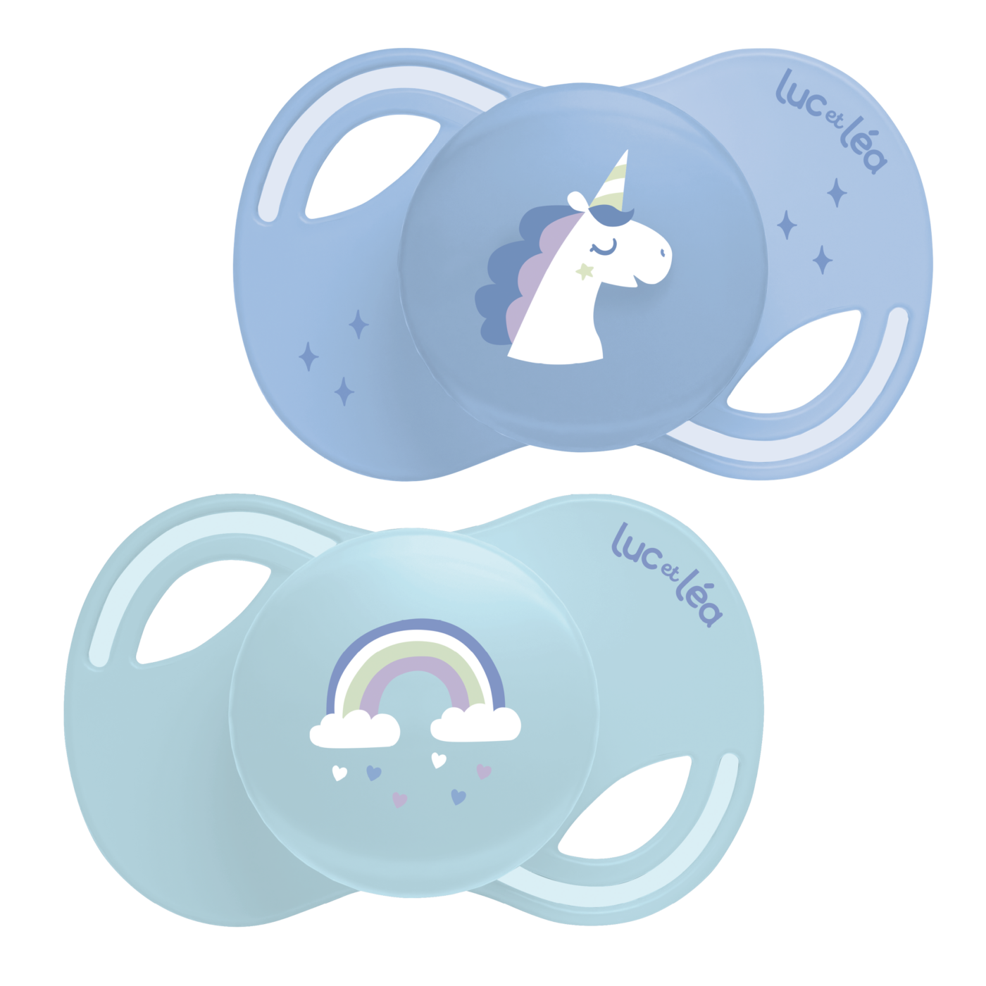 Duo de sucettes anatomiques extra-fines - Licorne et Arc-en-ciel - Luc ...